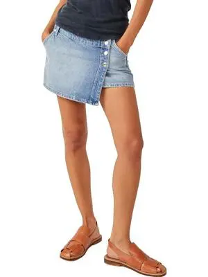 Free People Wynne Denim Skirt - Light Indigo