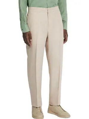 Zegna Oasi Linen Drawstring Trousers - Iuta Beige