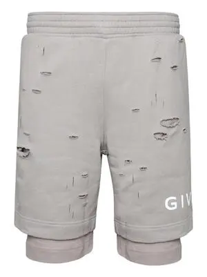 Givenchy Distressed Bermuda Shorts - Beige