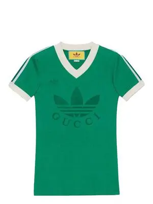 Gucci X Adidas V-neck T-shirt - Green