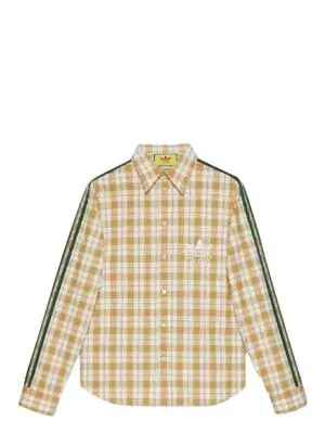 Gucci X Adidas Long Sleeves Plain Cotton Logo Shirt - White/yellow/green