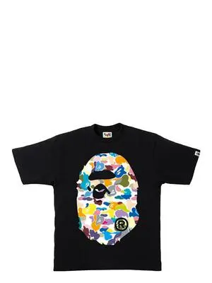 A BATHING APE Camo Big Ape Head Tee Shirt - Black