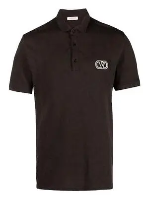 Valentino Garavani Logo Patch Poloshirt - Brown