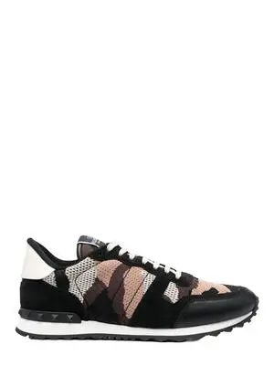 Valentino Garavani Rockrunner Low-top Camo Sneakers - Black