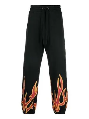 Palm Angels Gd Graffiti Flames Sweatpants - Black/red