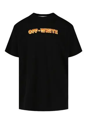Off-White Arrows Print Crewneck T-shirt - Black/orange