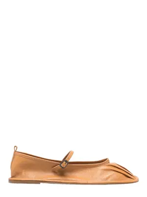Hereu Hereu Dansa Pleated Slippers Brown