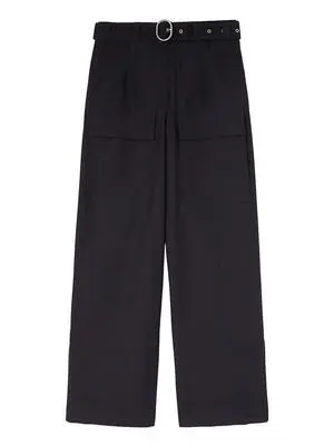 JIL SANDER Belted Wide-leg Trousers - Blue
