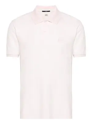 C.P. COMPANY Logo-patch Piqué Polo Shirt - Pink