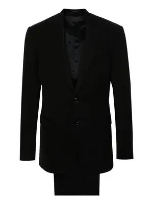 Giorgio Armani Twill Virgin-wool Suit - Black