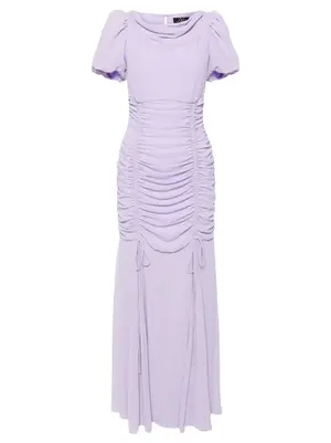 DE LA VALI Amandine Ruched Maxi Dress - Purple