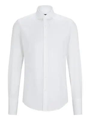 BOSS Button-up Cotton Blend Shirt