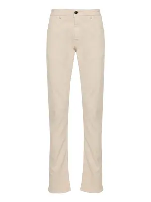 Canali Mid-rise Slim Trousers - Neutrals