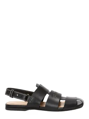 JW Anderson Logo-debossed Leather Fisherman Sandals - Black