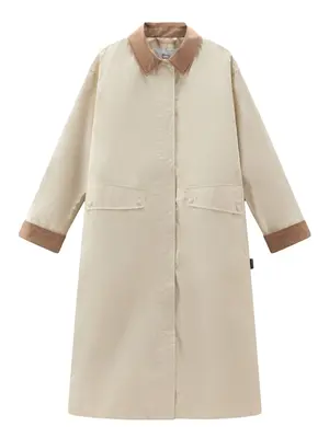 Woolrich Single-breasted Two-tone Coat - Neutrals