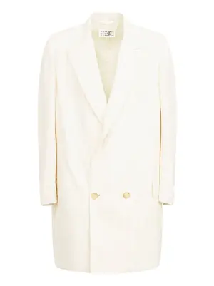 MAISON MARGIELA Pinstripe Double-breasted Blazer - Neutrals