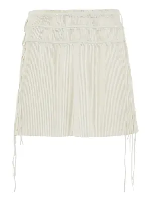 Helmut Lang Strap-detail Pleated Midi Skirt - Neutrals
