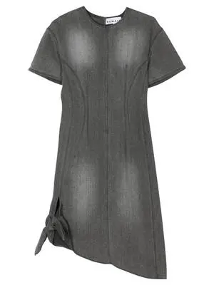 Remain Birger Christensen Knot-detail Denim Midi Dress - Grey