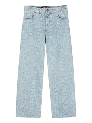 Just Cavalli Jacquard Straight-leg Jeans - Blue