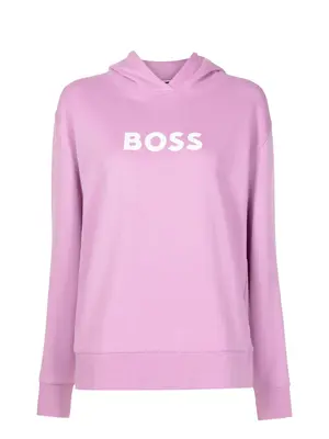 BOSS Logo-print Cotton Hoodie - Pink