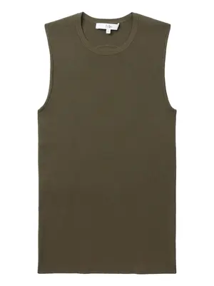 Tibi Cutout-detail Ribbed Top - Green