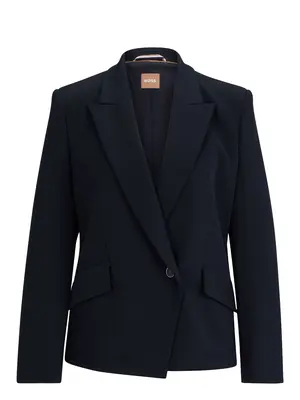 BOSS Single-breasted Off-centre Blazer - Blue