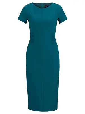 BOSS Short-sleeve Midi Dress - Blue