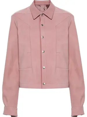 Rick Owens Alice Strobe Leather Shirt - Pink