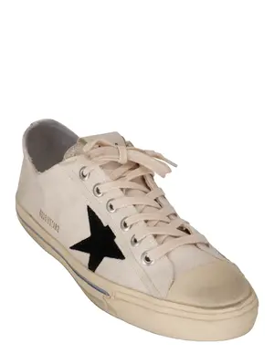 GOLDEN GOOSE V-star Distressed Sneakers - White