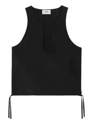 Ami Drawstring-hem Tank Top - Black