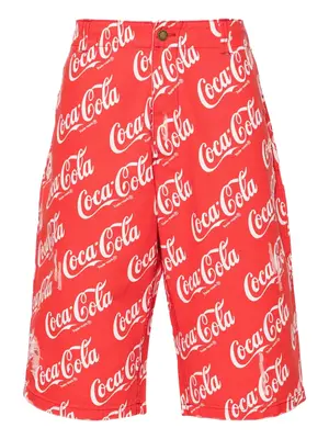 ERL Coca-cola Print Shorts - Red