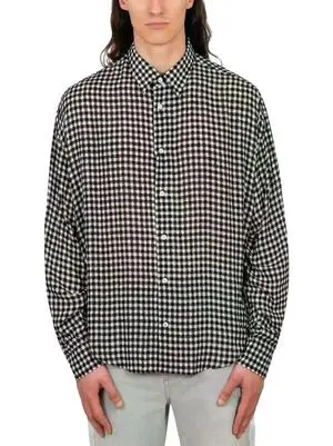 Ami Check-pattern Shirt - Black