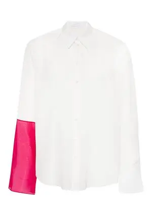 Helmut Lang Patchwork Silk Shirt - White
