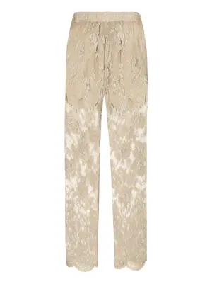 Dolce & Gabbana Sartoriale Wide-leg Lace Trousers - Neutrals