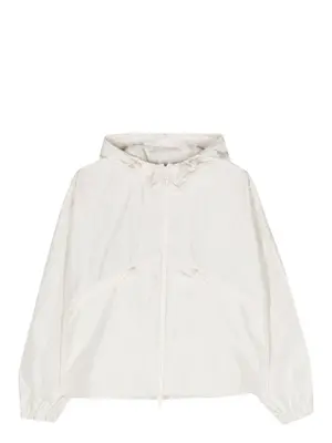 Moncler Logo-appliqué Hooded Jacket - Neutrals