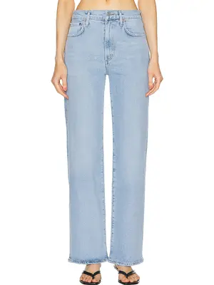 AGOLDE Harper Mid Rise Wide Leg Jeans - Trouble