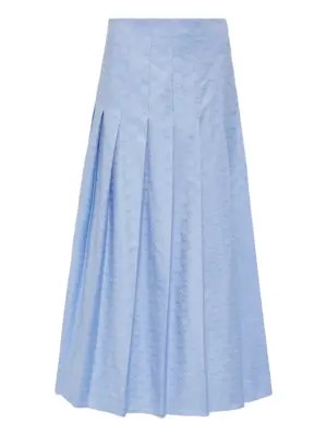 GUCCI GG Supreme Oxford Cotton Midi Skirt
