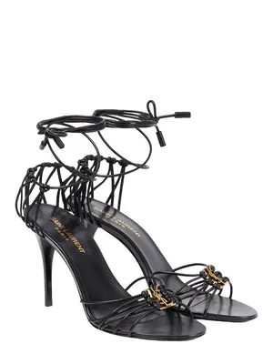 Saint Laurent Babylone 90 Leather Sandals - Black