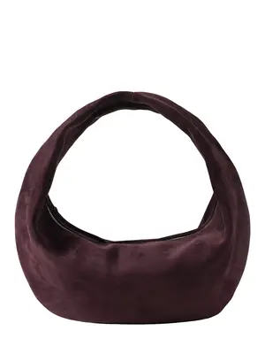 Khaite KHAITE Olivia Medium Suede Tote Burgundy