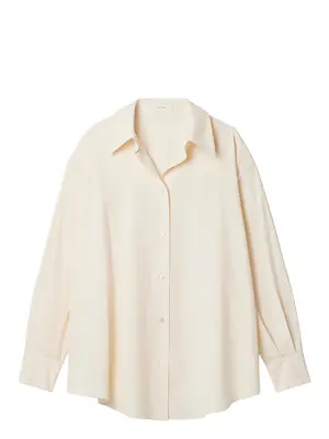 THE ROW Andra Oversized Silk Shirt - Off-white