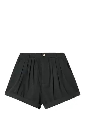 DÔEN Paige Organic Cotton-poplin Shorts - Black