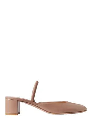 GIANVITO ROSSI 45 Leather Pumps - Neutrals