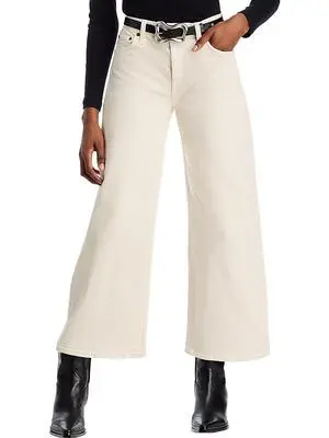 RE/DONE Mid-rise Crop Wide Leg Jeans - Vintage White