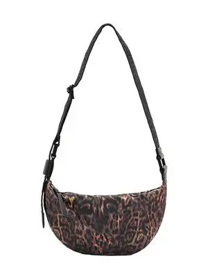 ALLSAINTS Half Moon Crossbody Bag Leopard