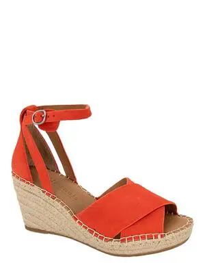 KENNETH COLE Charli Espadrille Wedge Sandals - Bright Coral
