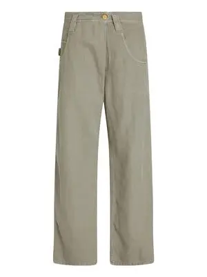 Brunello Cucinelli Straight-leg Cotton And Linen-blend Twill Pants - Army Green