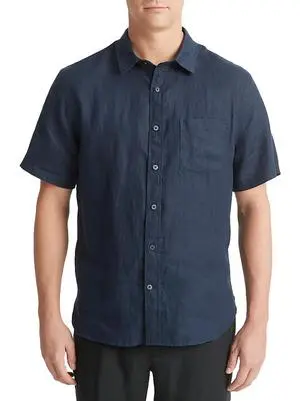 Vince Short Sleeve Linen Shirt - Coastal