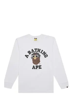 A BATHING APE College L/s T-shirt - White