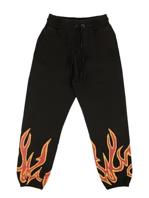 Palm Angels Gd Graffiti Flames Sweatpants /red - Black