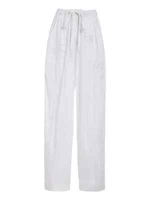Isabel Marant Hectorina Eyelet-embroidered Wide-leg Pants - White